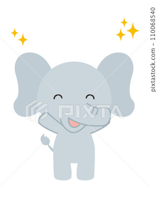 Illustration of a cute elephant happily... - Stock Illustration ...