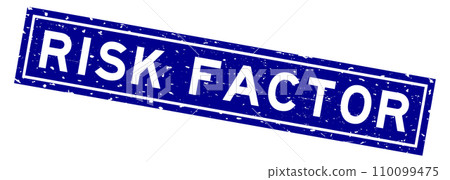 Grunge blue risk factor word square rubber seal... - Stock Illustration ...