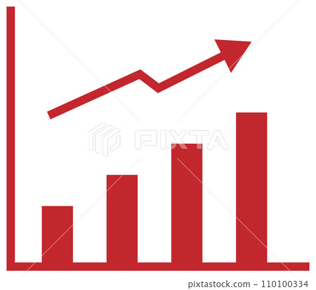 Rising graph to the right (red) - Stock Illustration [110100334] - PIXTA