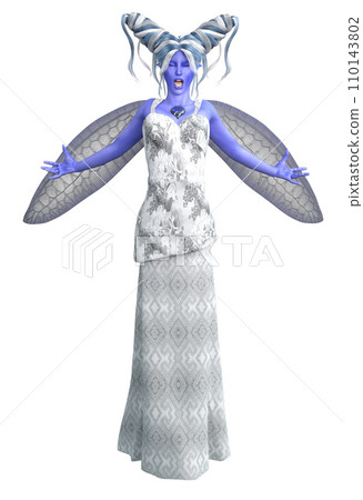 3D Render of Blue fairy in white - Stock Illustration [110143802] - PIXTA