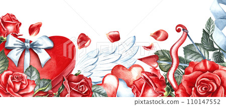 Heart Rose And Banner Drawings Roses And Heart Coloring Picture With