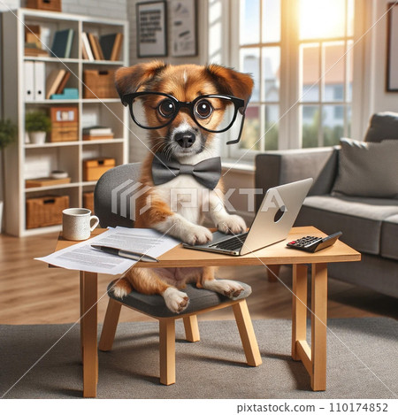 dog at work - Stock Illustration [110174852] - PIXTA