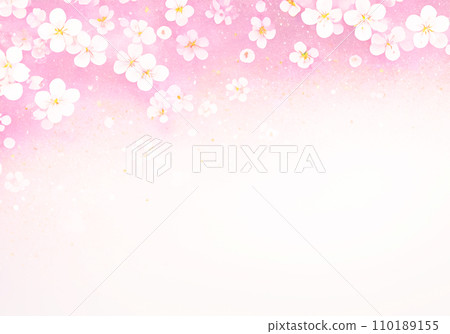 Japanese style background cute frame of cherry... - Stock Illustration ...