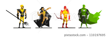 Comic Superhero Character Dressed in Costume... - Stock Illustration ...