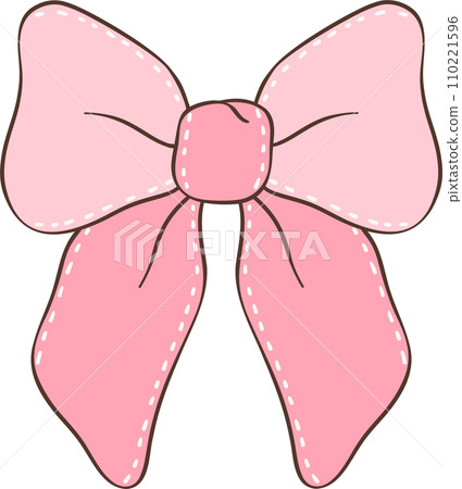 Pink Coquette ribbon bow doodle hand drawn - Stock Illustration ...