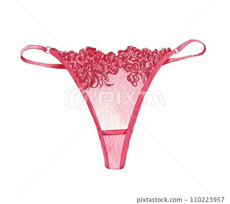 Watercolor lace lingerie. Hand draw underwear.... - Stock Illustration ...