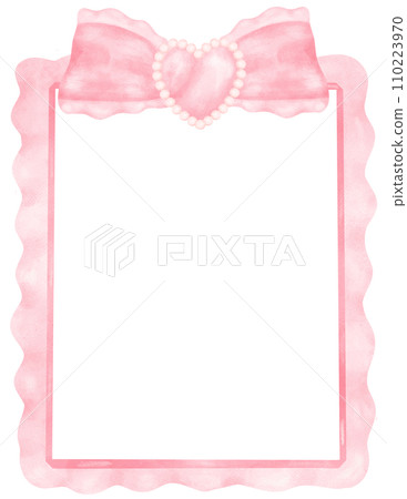 Pink Coquette frame rectangle shape aesthetic...-插圖素材 [110223970] - PIXTA圖庫