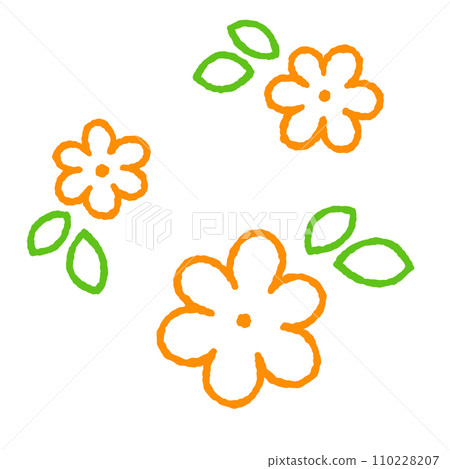 Orange simple flower illustration - Stock Illustration [110228207] - PIXTA