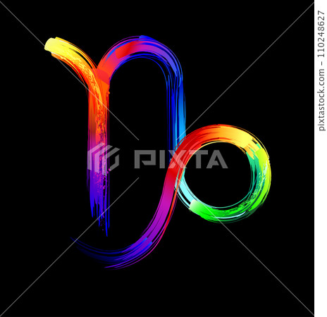 Capricorn zodiac sign luminescent paint - Stock Illustration [110248627] - PIXTA