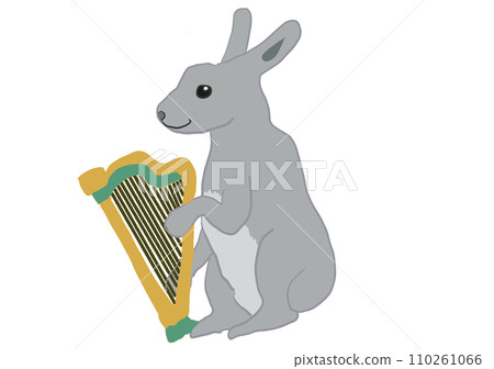 rabbit with harp - Stock Illustration [110261066] - PIXTA