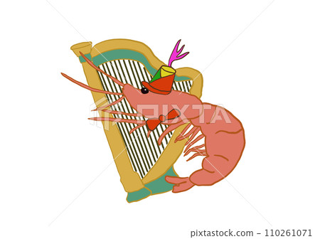 harp and shrimp - Stock Illustration [110261071] - PIXTA