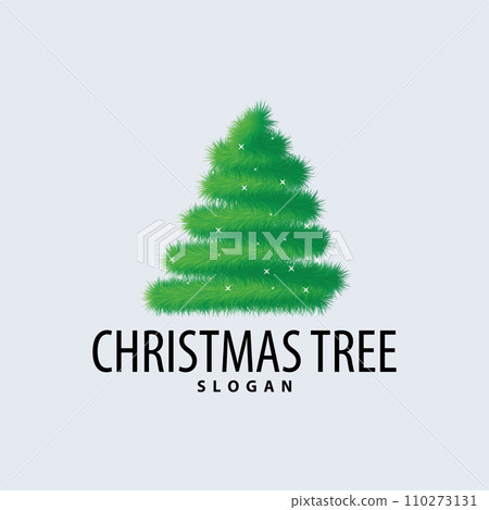 Simple Christmas tree logo design with abstract... - Stock Illustration ...
