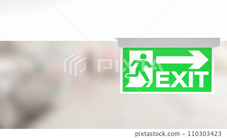 The exit sign for Background concept 3d rendering - Stock Illustration ...