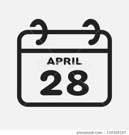 Icon page calendar day - 28 April-插圖素材 [110308187] - PIXTA圖庫