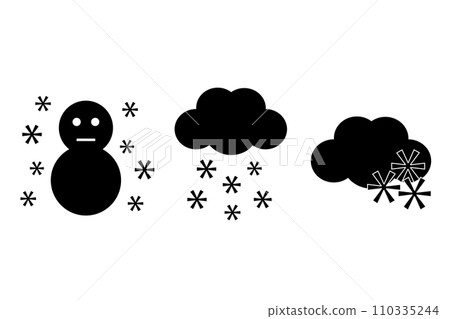 Silhouette material related to snowfall - Stock Illustration [110335244 ...