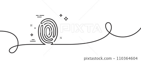 Fingerprint line icon. Continuous one line with... - Stock Illustration [110364604] - PIXTA
