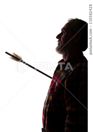 Portrait of a old man, side view - dark... - Stock Photo [110382428 ...