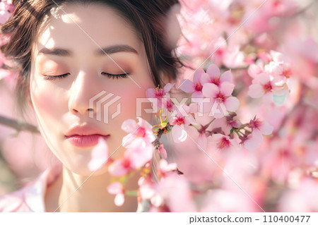 Sakura Spring beauty image (esthetics/skin... - Stock Illustration ...