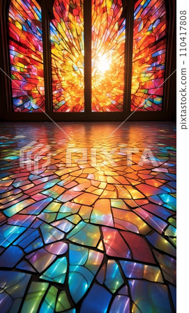 Sunset Stained Glass Patterns 💥 BEAUTIFUL MID CENTURY MODERN