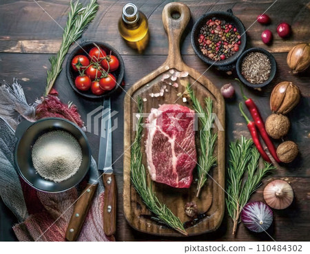 Table full of ingredients “AI generated image” - Stock Illustration ...