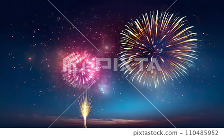 Starmine night sky fireworks - Stock Illustration [110485952] - PIXTA
