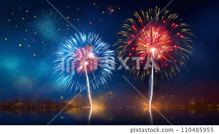 Starmine night sky fireworks - Stock Illustration [110485955] - PIXTA