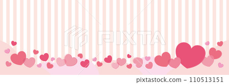 Cute heart and striped horizontal frame... - Stock Illustration ...