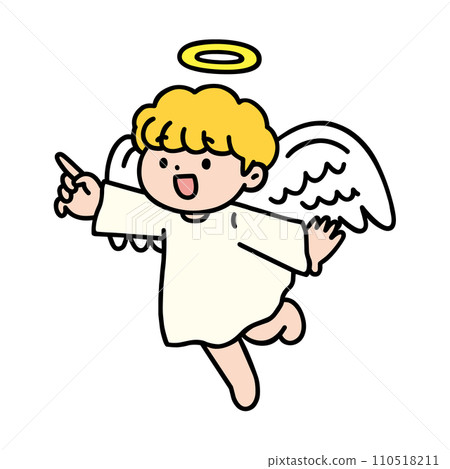 Cute angel pointing - Stock Illustration [110518211] - PIXTA