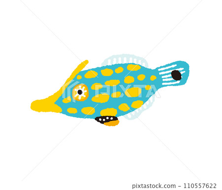 Hand-drawn illustration of proboscis filefish... - Stock Illustration ...