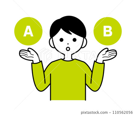 A man comparing A and B - Stock Illustration [110562056] - PIXTA