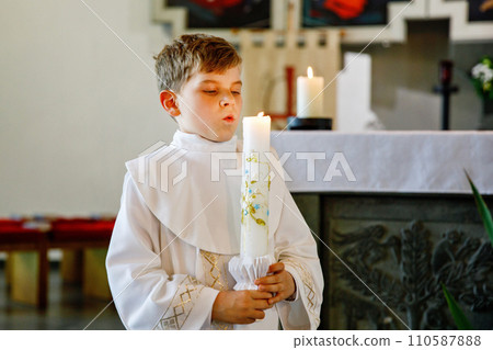 Boy Receiving First Holy Communion First Communion Keepsake Prayer