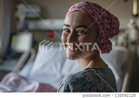 Happy cancer patient. Smiling woman after...-插圖素材 [110592120] - PIXTA圖庫