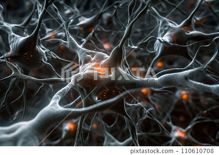 Electron microscopy of brain neural network.... - Stock Illustration ...