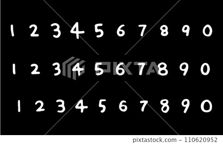 simple handwritten numbers set - Stock Illustration [110620952] - PIXTA