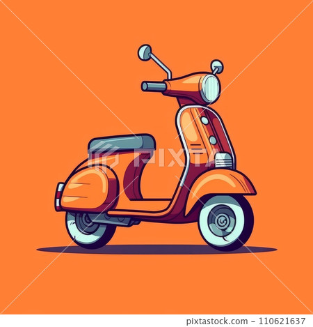 Illustration of a scooter. Simple vector art of... - Stock Illustration ...