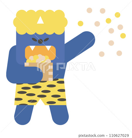 Ao Oni throwing beans - Stock Illustration [110627029] - PIXTA
