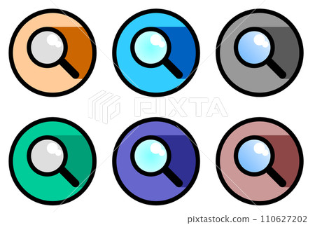 Illustration of a round magnifying glass icon... - Stock Illustration ...