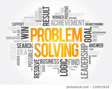 Problem Solving word cloud collage, business... - Stock Illustration ...