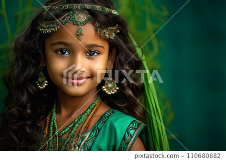 Generative AI Indian girl with a cute smile...-插圖素材 [110680882] - PIXTA圖庫