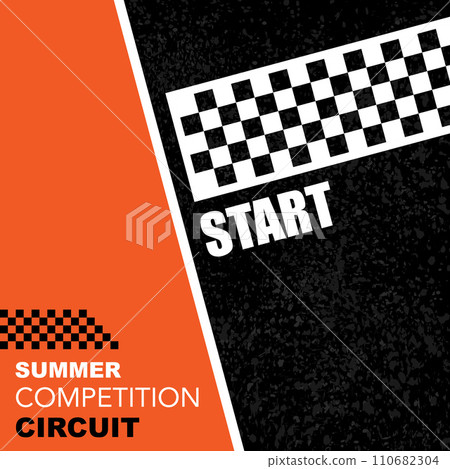 Asphalt with checkered start line-插圖素材 [110682304] - PIXTA圖庫