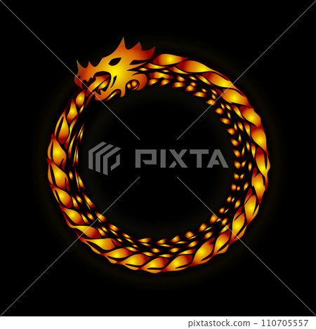 Burn dark night dragon background - Stock Illustration [110705557] - PIXTA