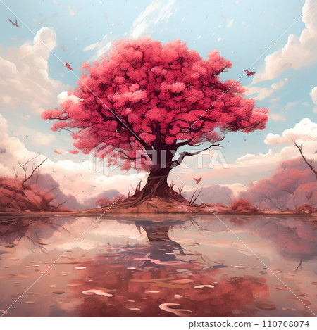Cherry tree illustration - Stock Illustration [110708074] - PIXTA