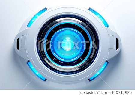 Abstract high tech button on white background,... - Stock Illustration ...