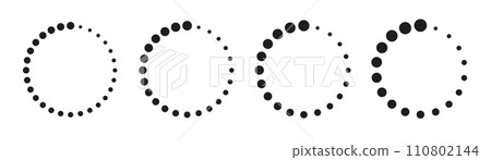 Circle dotted loading icons set. Throbber icon.... - Stock Illustration ...