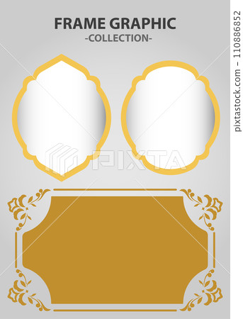 vector realistic golden luxury frames collection-插圖素材 [110886852] - PIXTA圖庫
