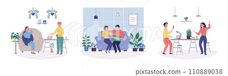 Colleagues vector illustration. Cooperation...-插圖素材 [110889038] - PIXTA圖庫