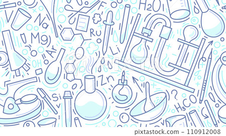 Chemistry seamless pattern. Art line backround - Stock Illustration ...