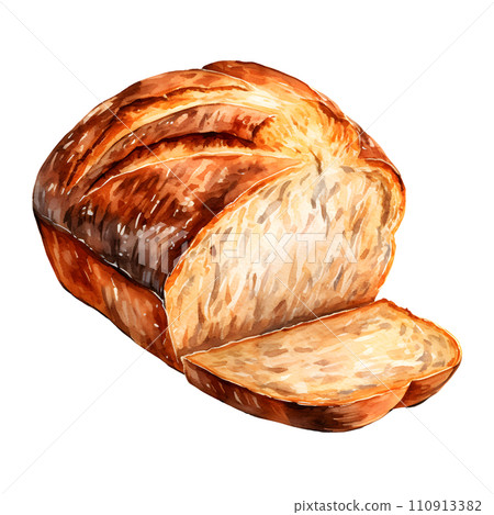 bread water color hi quality isolated on white... - Stock Illustration ...