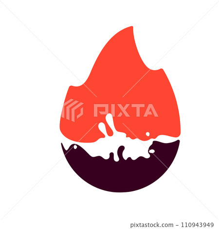 Fire flame, hot liquid icon, vector illustration - Stock Illustration ...
