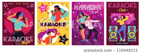 Singers party invitation. Karaoke club. Music... - Stock Illustration ...